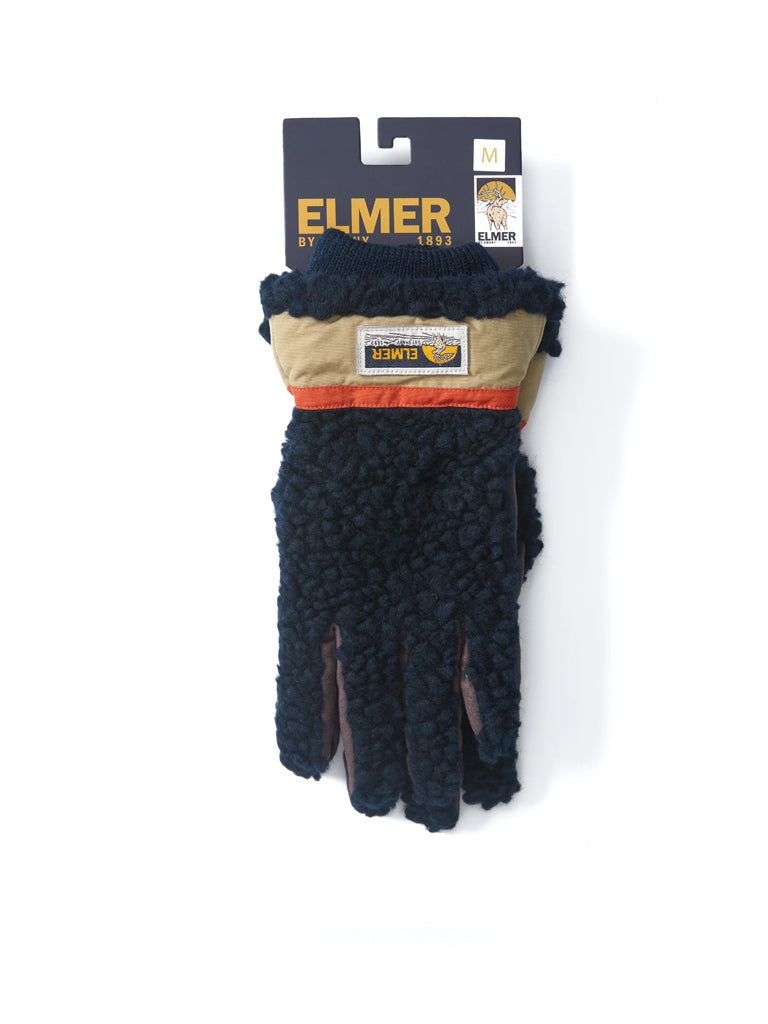 Elmer Teddy Wool Pile Gloves in Navy – Maze