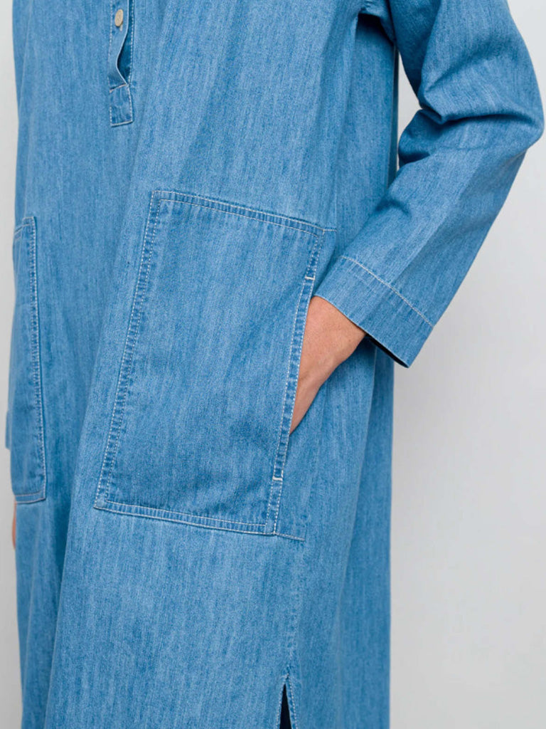 Folk Stack Denim Dress – Maze