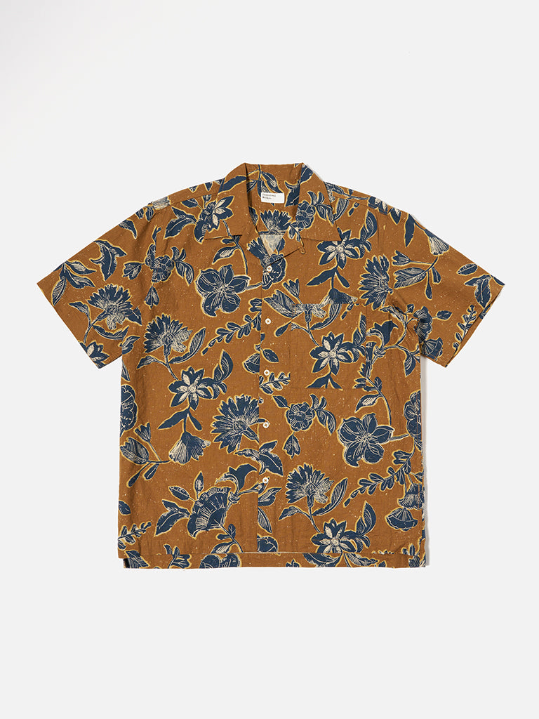 Universal Works Camp Shirt in Nippon Flower Gold – Maze