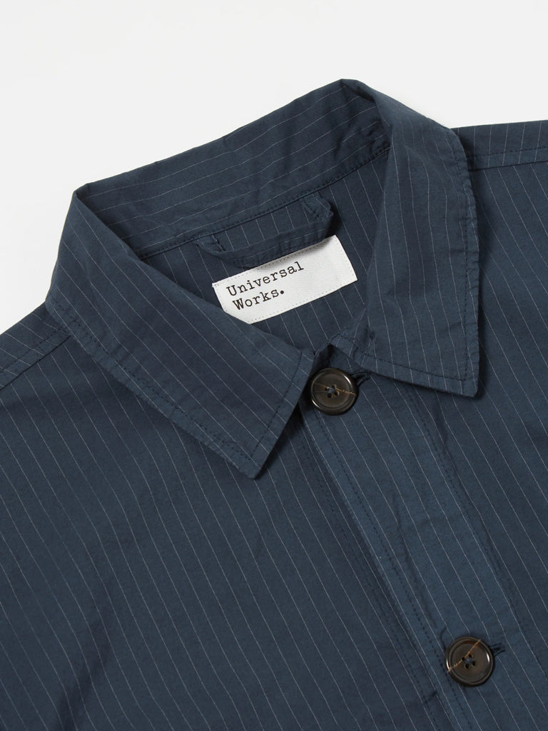 Universal Works Coverall Jacket in Nearly Pinstripe Navy – Maze