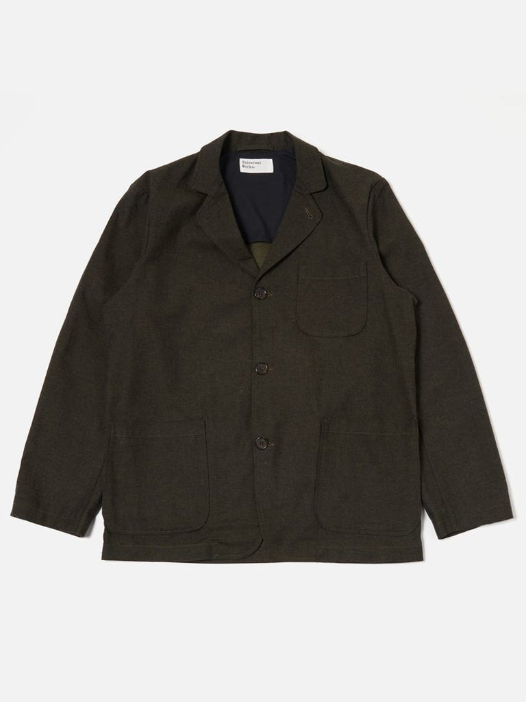 Universal Works Three Button Jacket in Lucca Olive – Maze