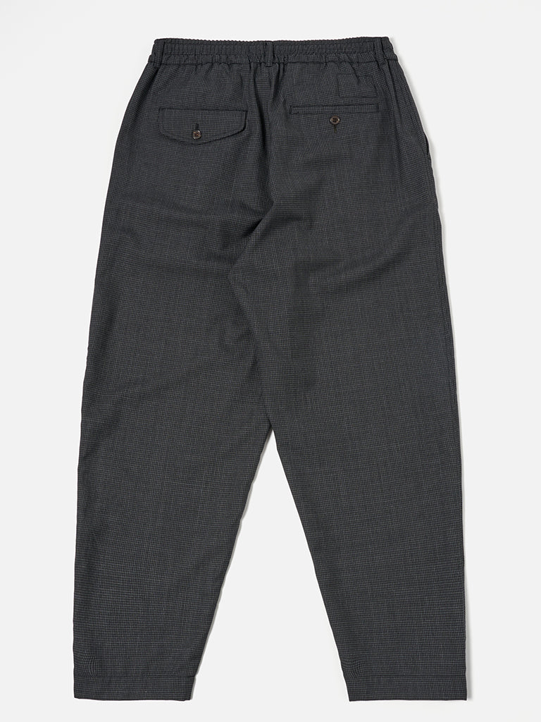 Universal Works Pleated Track Pant in Black Mini Check – Maze